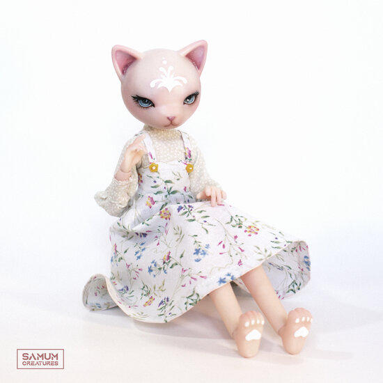 Beautiful Full Set Bjd 35cm Ooak Ball Jointed Art Doll Tsuki Cat Furry ...