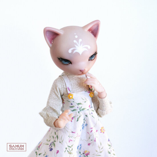 Beautiful Full Set Bjd 35cm Ooak Ball Jointed Art Doll Tsuki Cat Furry ...